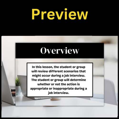 Job Interview Lesson-Reviewing what is Appropriate (Boom™ Card Deck)