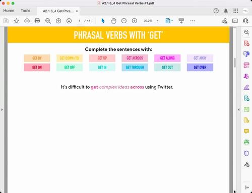 ESL Elementary Lesson: Learn Common Phrasal Verbs with 'To Get' | TPT
