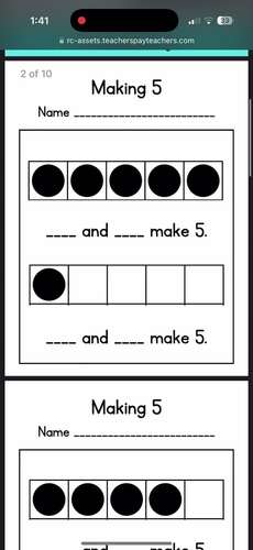 Making 5 and Making 10 Worksheet Assessment Kindergarten 1st Activity ...