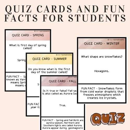 Back To School - Quiz Cards for Your Classroom Make your classroom engaging