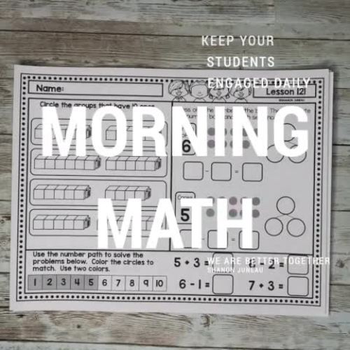 February Kindergarten Math Morning Work | Math Spiral Review | TPT