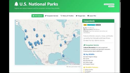 US National Parks Interactive Learning Resource and Quiz | TPT