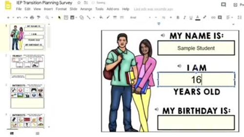 Special Education - IEP Transition Plan Survey - Career Survey - GOOGLE