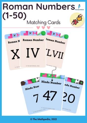 Matching Card Activity: Matching Roman Numerals to Hindu-Arabic Numbers ...