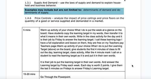 Price Equilibrium, Shortage, and Surplus High School Economics Lesson ...