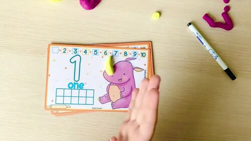 Counting and Numbers Play Dough Mats Visual Cards Activities Fine Motor ...