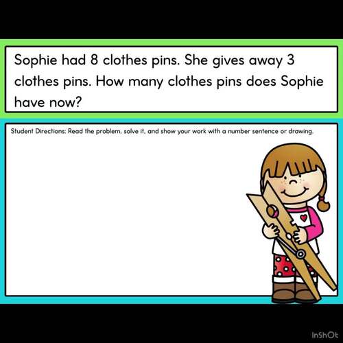 One-Step Addition & Subtraction Word Problems within 10: Task Cards