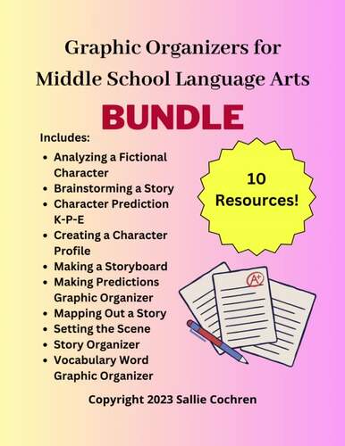 Graphic Organizers for Middle School Language Arts (Bundle) | TPT