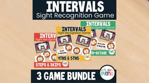 Basketball Music Interval Recognition 3 Game BUNDLE by Let's Teach Piano