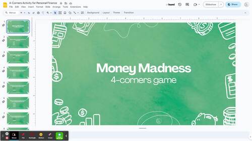 Personal Finance 4 Corners Icebreaker Game | Household Financial Statistics