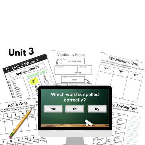 MyView Literacy 2nd Grade Unit 3 Bundle Spelling & Vocabulary Special Ed