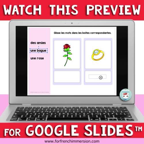 French Valentine's Day Vocabulary Activity for Google Slides™ La Saint ...