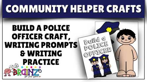 Community Helper Activity | Build a Police Officer Cut & Paste Craft ...