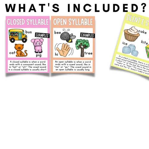 Hey Lisa! Bright & Happy Syllables Posters | Editable | *NEW | TPT