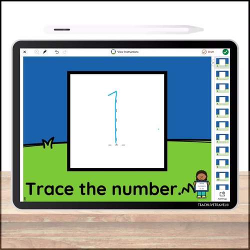 Trace the Number K.CC.A.3 - Kindergarten - Counting & Cardinality - Seesaw