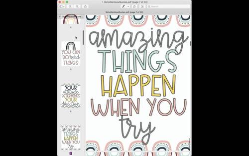 Calm Classroom Boho Rainbow Motivational Quote Posters by A Teacher and ...