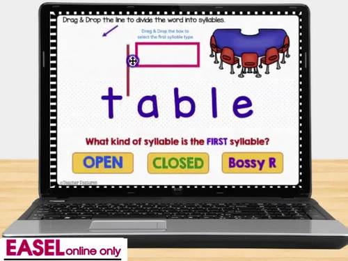 6 SYLLABLE TYPES & SYLLABLE DIVISION Digital EASEL BUNDLE by Teacher ...