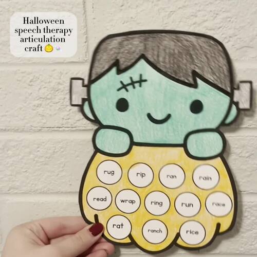 Articulation Halloween Frankenstein Craft | October Speech Therapy Activity