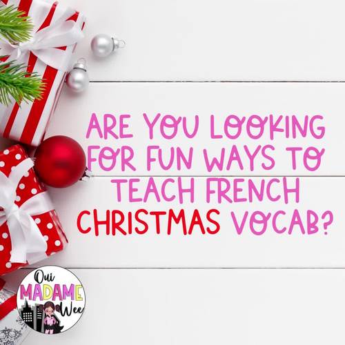 French Vocabulary Word Wall Cards - CHRISTMAS // Noël by Oui Madame Wee