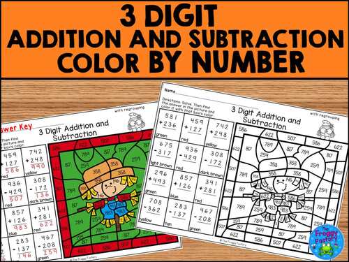 50% Off 48 hrs 3 Digit Addition and Subtraction Color by Number | TPT
