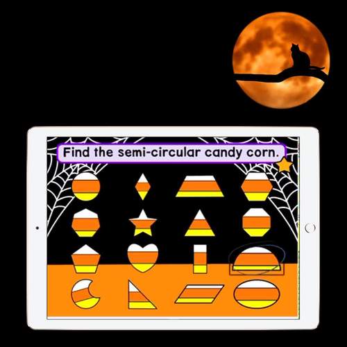 Find the semi-circle with audio | Halloween shapes BOOM CARDS | TPT