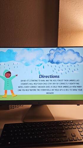 Rainy Day Treble Line Notes Spring Interactive Elementary Music ...