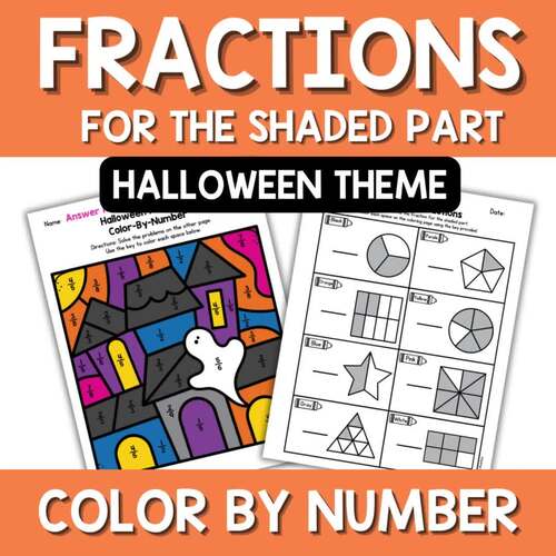 Halloween Fractions Color by Number Code Fun Math Center 2nd 3rd Grade ...