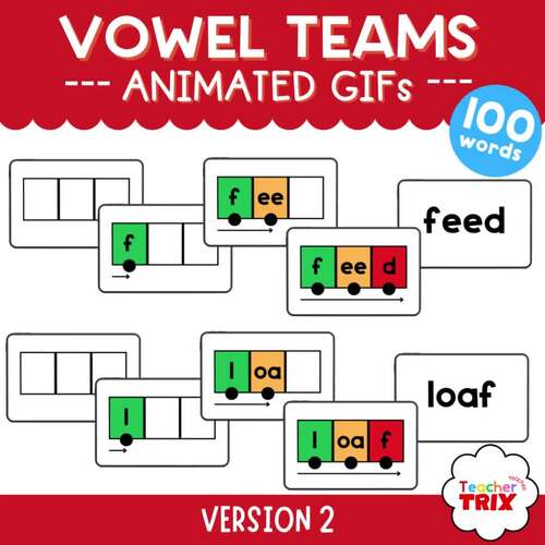 Vowel Teams Animated GIFs – Version 2 | Phonics Science of Reading Aligned