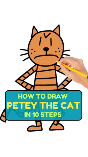 How to Draw Petey the Cat from Dog Man in 10 Easy Steps | Drawing Tutorials