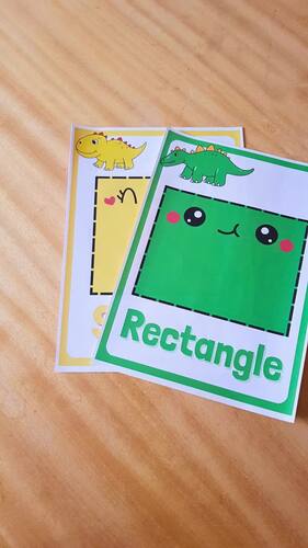 Printable Dinosaur Shape Cards | Shape Recognition Activity | Geometry ...