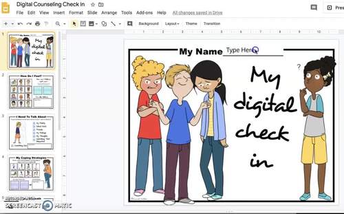 Digital Counseling Check In by Carol Miller - Counseling Essentials