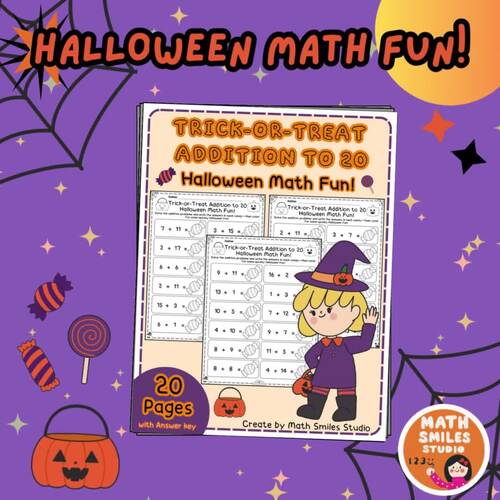 Trick-or-Treat Addition to 20 | Halloween Math Fun | 1st & 2nd Grade