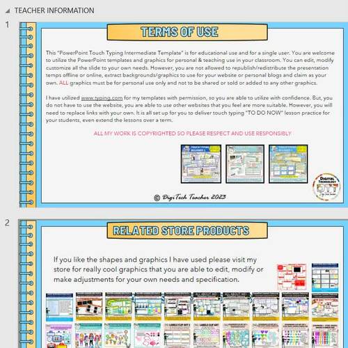 Typing Keyboarding Intermediate Teacher Student Lesson PowerPoint ...