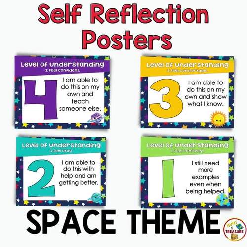 Space Theme Classroom Decor | Student Self Reflection Levels of ...