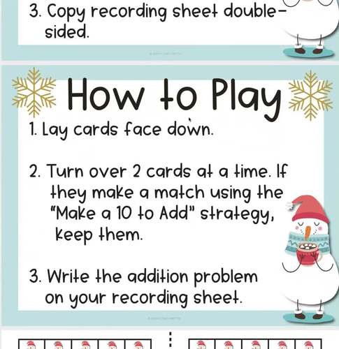 Make a Ten Addition Games and Worksheets by Simply Teach Better | TPT