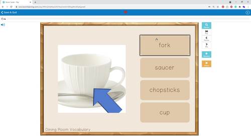 Dining Room Home Vocabulary #3 BOOM CARDS for Adult ESL by Rike Neville