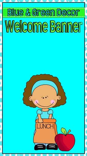 WELCOME BANNER and WORD WALL Blue Green Theme Classroom Decor by ...