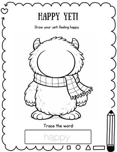 Yeti Emotions SEL My Feelings Yeti Activity for PreK K by El Club de Lucas