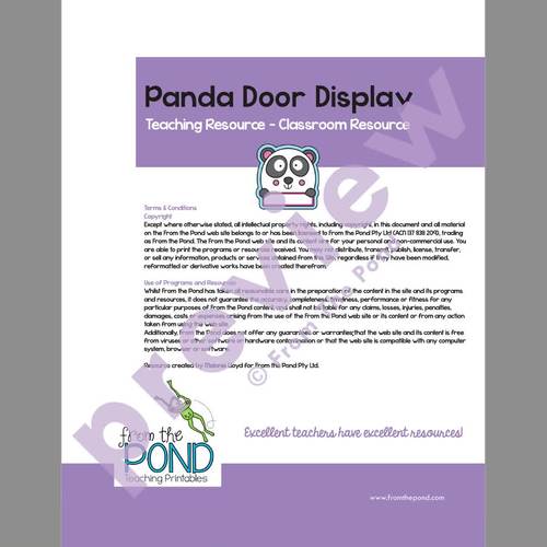 Panda Door Display Classroom Decorations by From the Pond | TPT