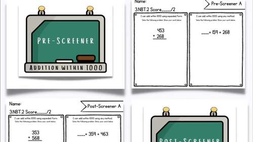 3.NBT.2 Add & Subtract within 1000–Math Screener by Serendipity Math Shop