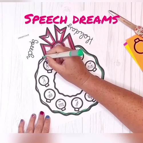 Christmas Wreath Speech Therapy Craft by Speech Dreams | TPT