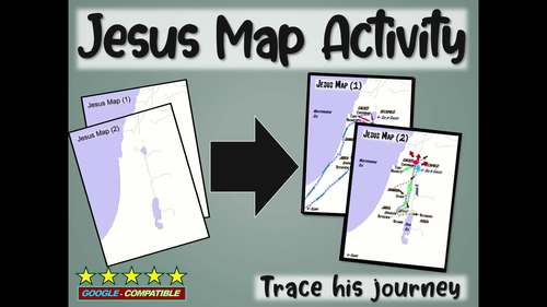 Jesus Map Activity: follow-along PPT & map handout tracking his ministry