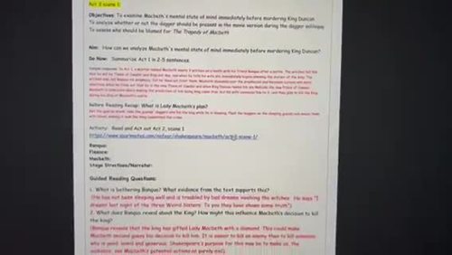 Macbeth - Act 2 Detailed Lesson Plans and Student Handouts | TpT