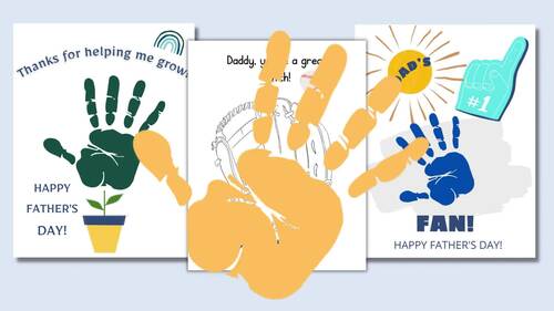 Father's Day Handprint Craft by PrimaryPals | TPT