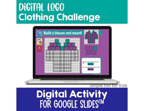 EDITABLE Digital LEGO Clothing Build & Count Challenge Google Slides