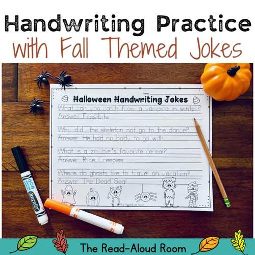 Fall Handwriting Practice with Jokes (Fall, Halloween, & Thanksgiving)