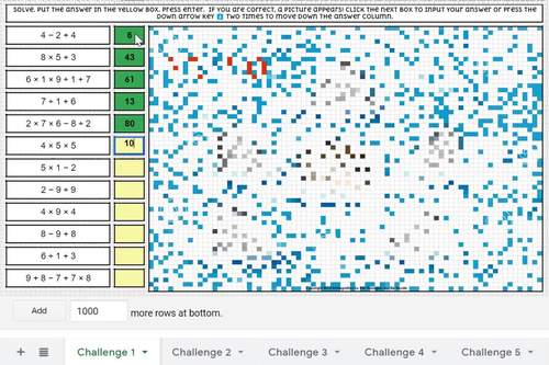 Order of Operations Pixel Art Math (No Exponents) | 5 Images | Editable