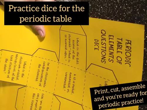 Periodic table of elements practice activity: dice game by Make STEM proud
