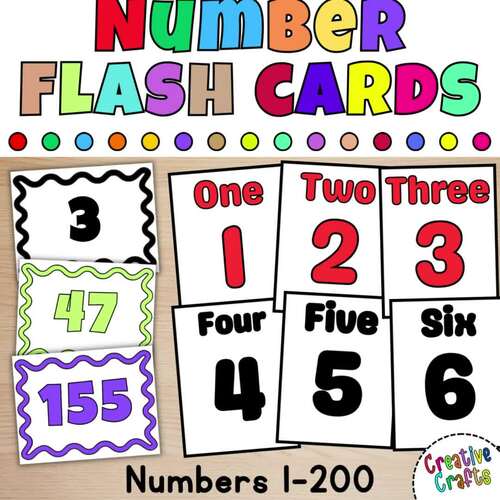 Counting to 200 Number Flash Cards & Posters | 800 Printable Large ...