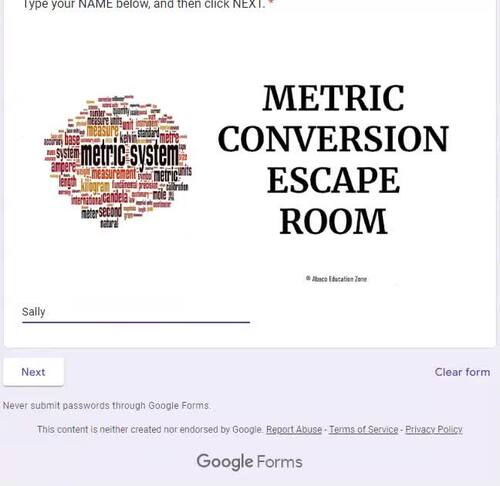 Metric Conversion Escape Room by Abaco Education Zone | TPT